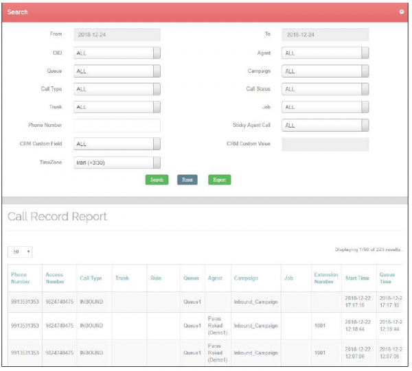AstriCC Report (Supervisor View) – System Report = CDR – Knowledge Center