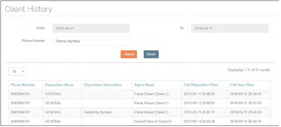 AstriCC Report (Agent View) – Client History – Knowledge Center